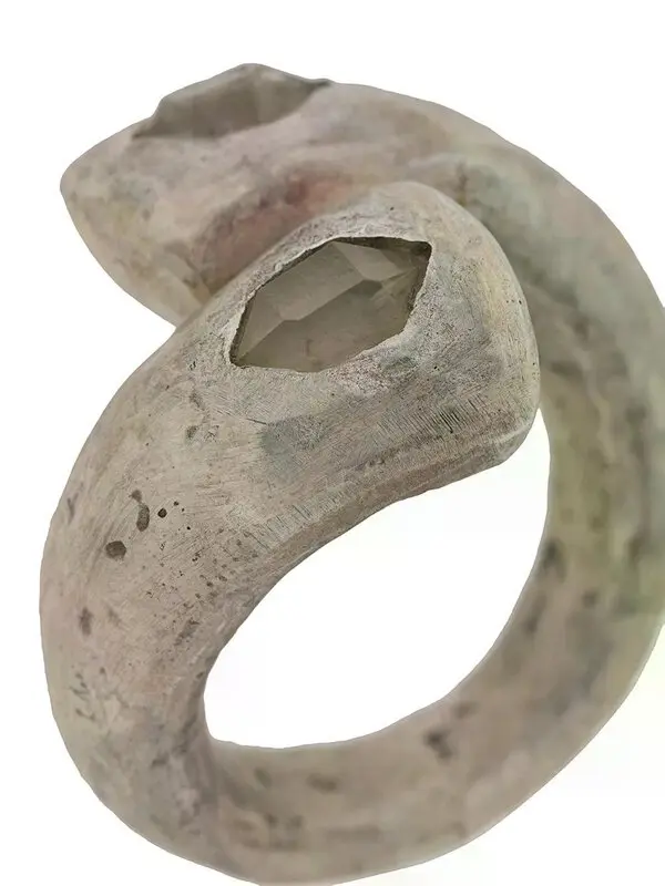 PARTS OF FOUR Sterling Twisted Druid Open Ring With Quartz Accents