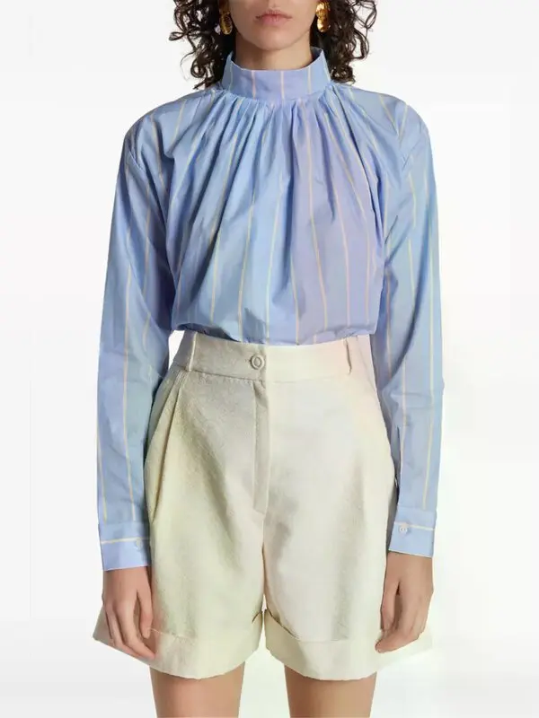 DESTREE Gathered Detail Striped Blouse