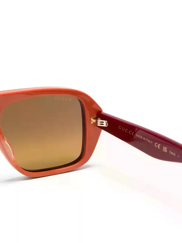 Gucci Logo-engraved Oversize-frame Sunglasses