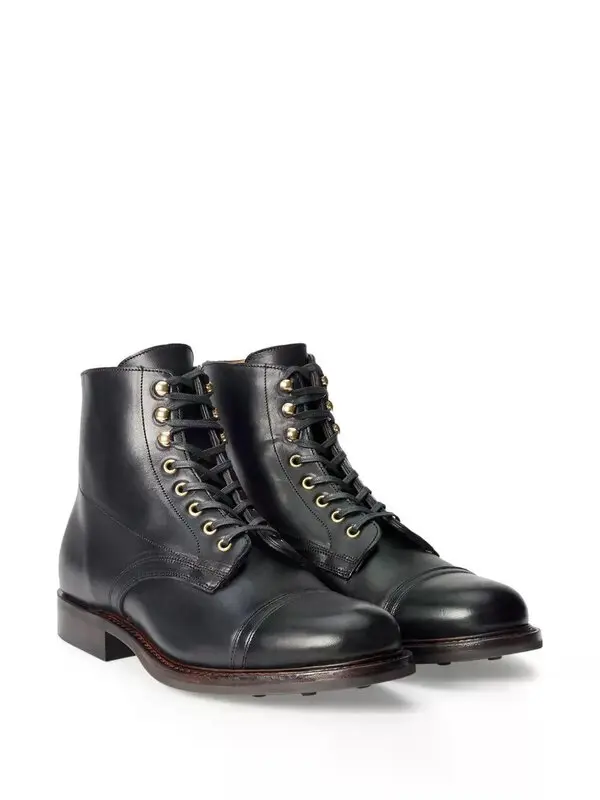 Ralph Lauren Leather Lace-up Ankle Boots