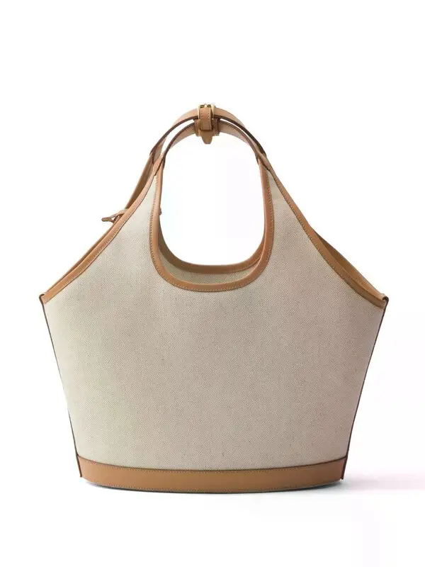 Prada Logo-print Linen-cotton Blend Tote Bag