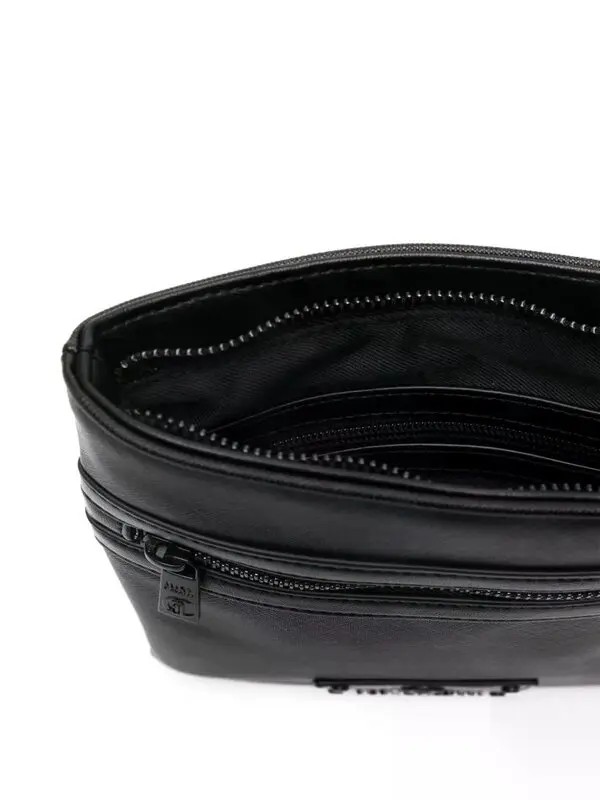 Just Cavalli Logo-patch Rectangular Messenger Bag - Black