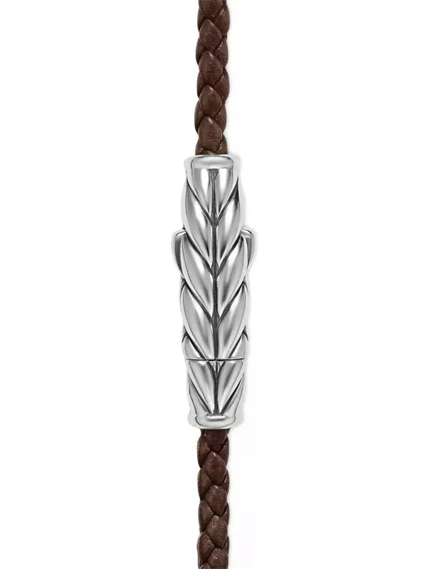 David Yurman Sterling And Leather Braided Bracelet