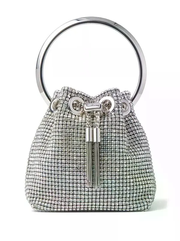 JIMMY CHOO Bon Bon Crystal-embellished Mini Bag - Silver
