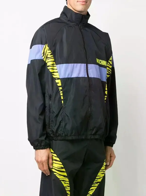 Moschino Panelled Zebra Windbreaker