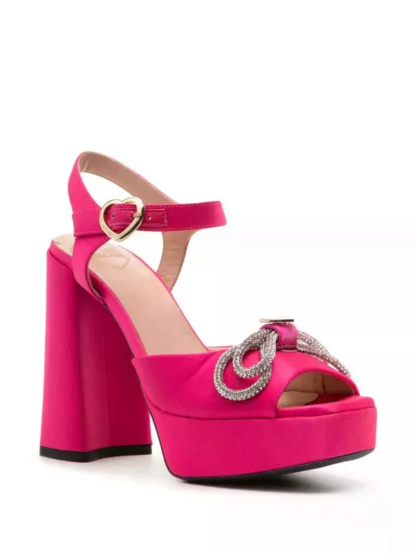 Moschino Logo Plaque Bow Sandals