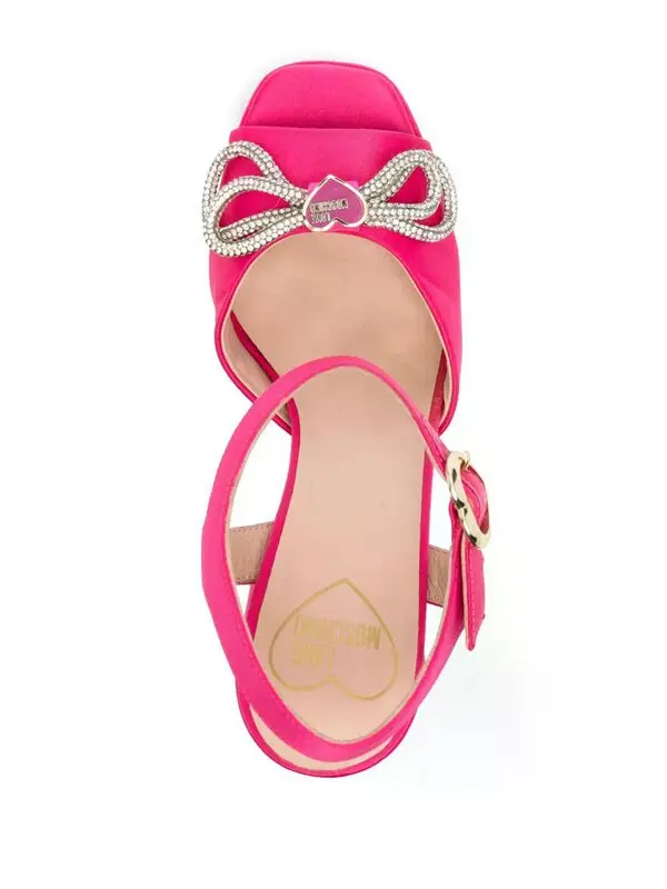 Moschino Logo Plaque Bow Sandals