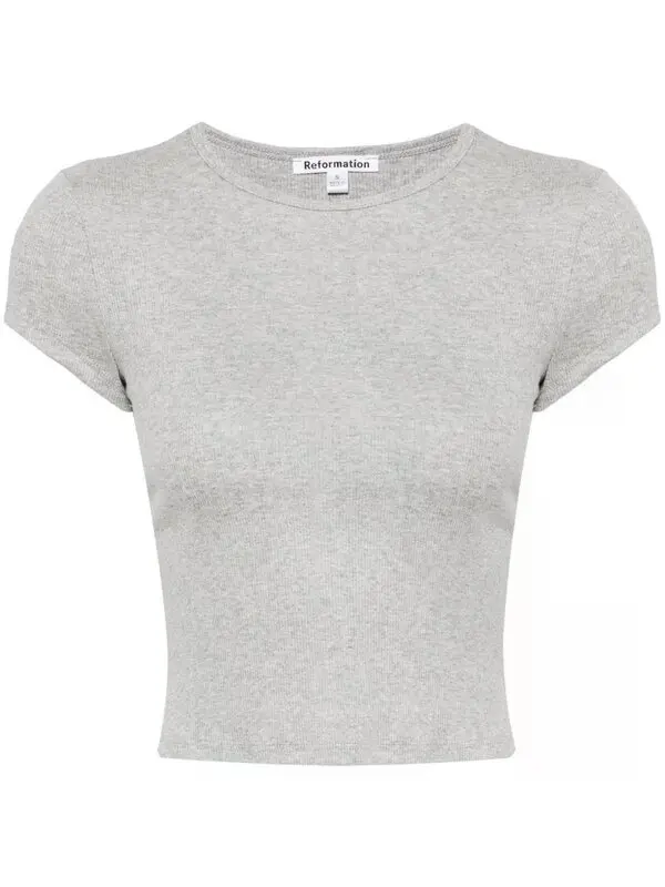 REFORMATION Muse Organic-cotton T-shirt - Grey