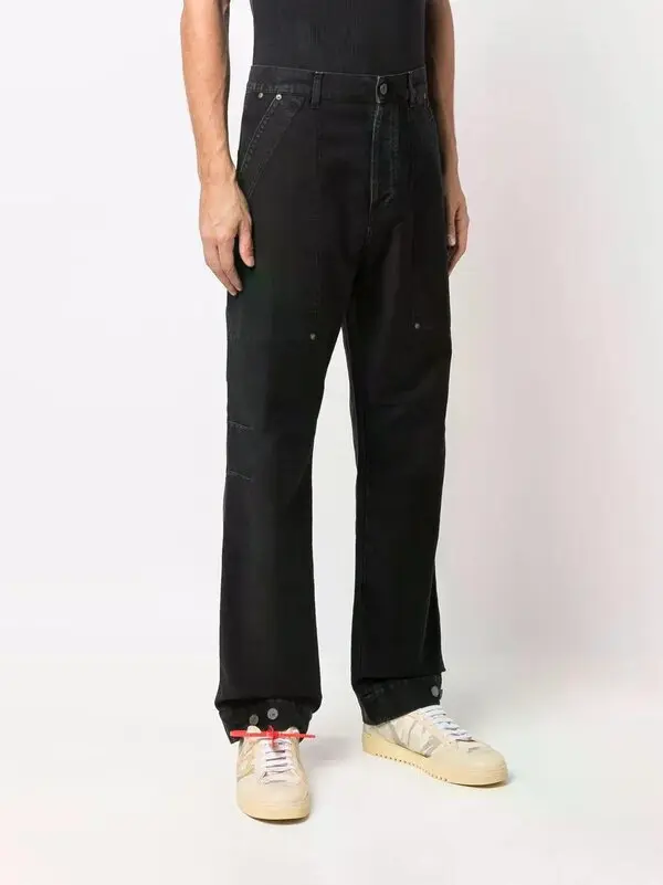 Palm Angels Logo-patch Straight-leg Trousers