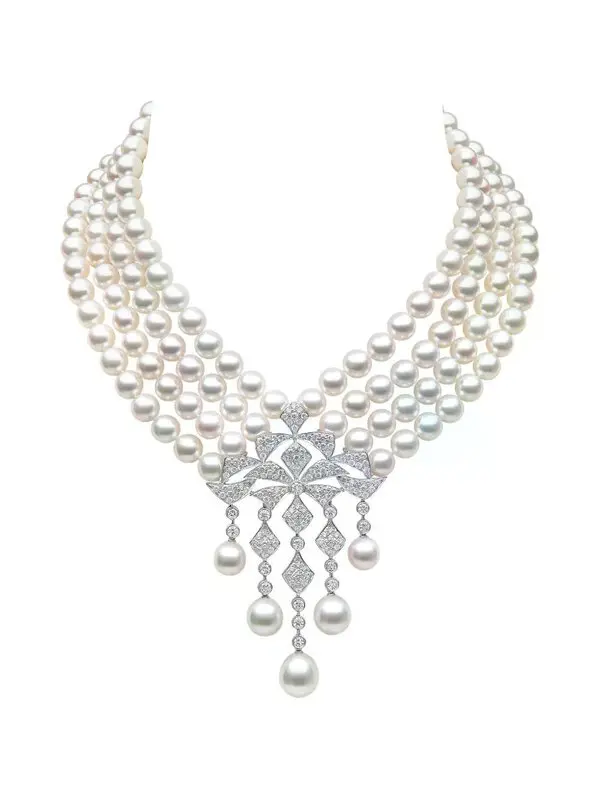Yoko London 18k White Gold Pearl And Diamond Necklace - Silver