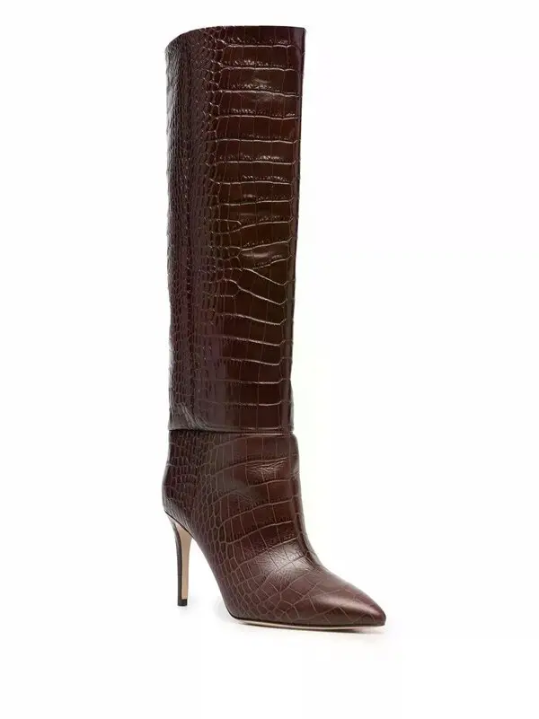 Paris Texas Croc-effect Leather High Stiletto Boots