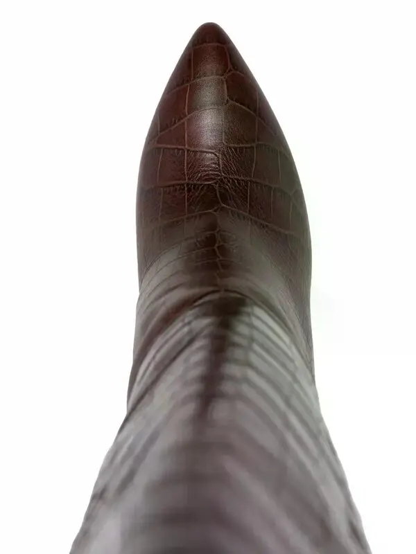 Paris Texas Croc-effect Leather High Stiletto Boots
