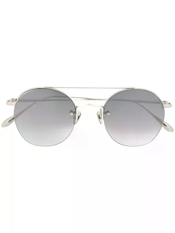 EQUE.M Silver Tone Round Frame Sunglasses