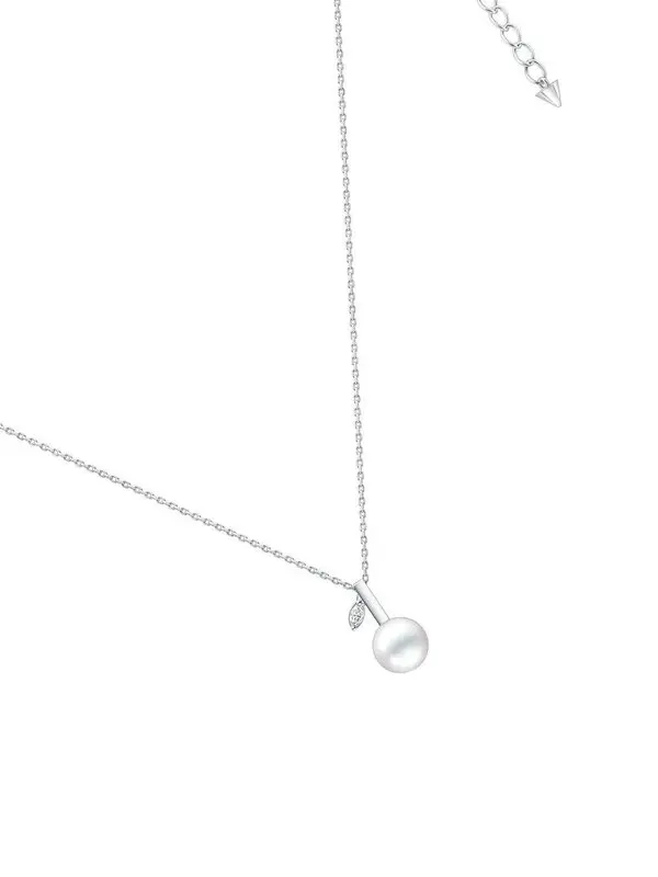 TASAKI 18kt White Gold Kugel Pearl And Diamond Necklace - Silver