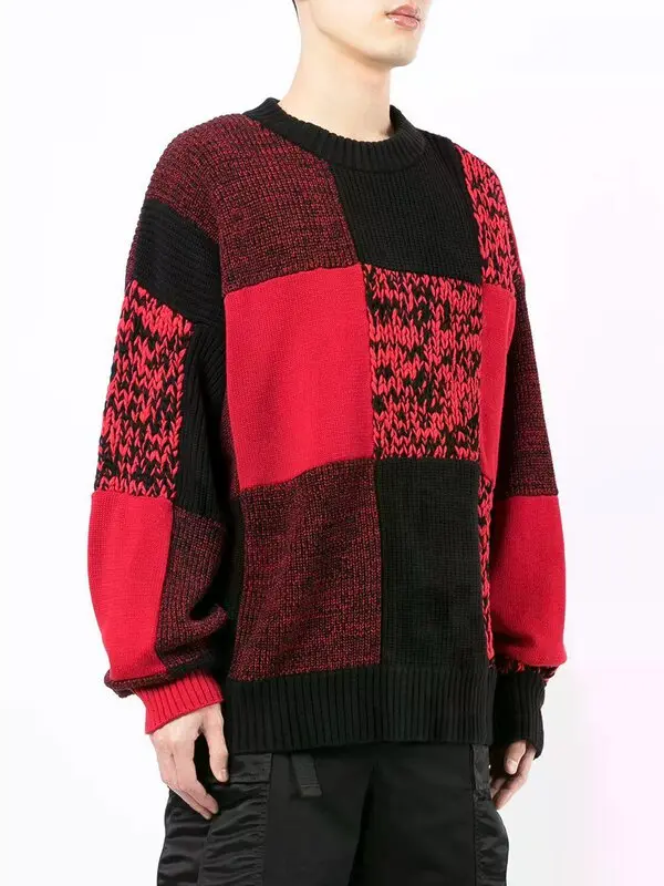 Sacai Patchwork Round Neck Jumper