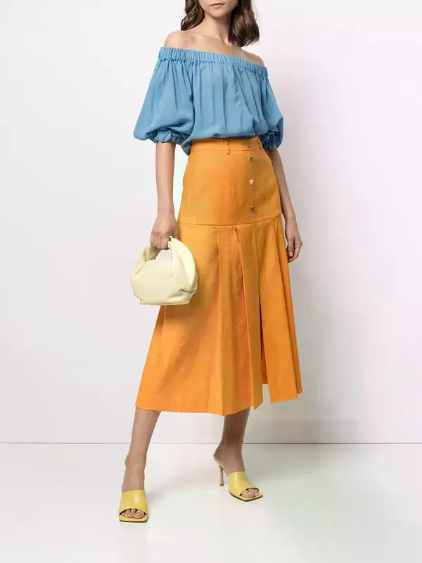 REJINA PYO Button-detail Midi Skirt - Orange