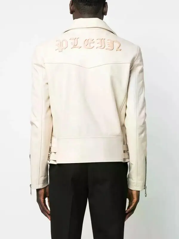 Philipp Plein Gothic Plein Leather Biker Jacket