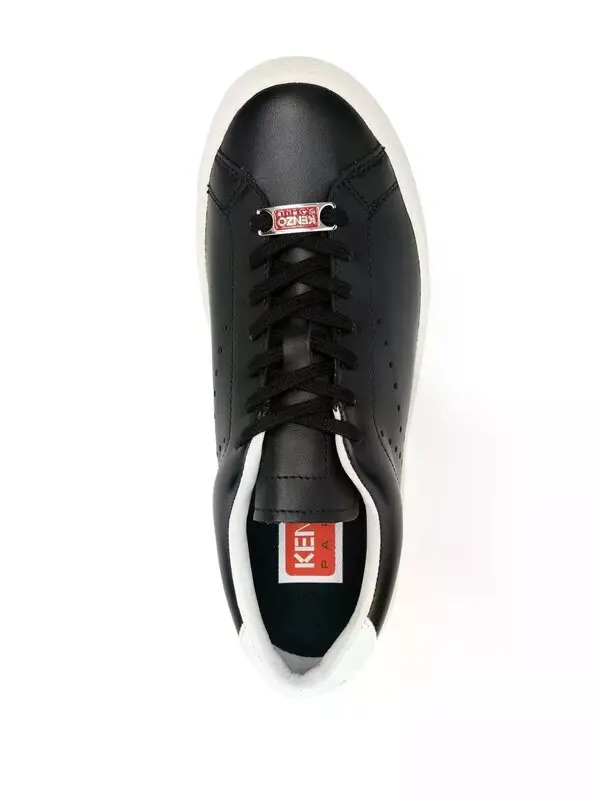 Kenzo Calf Leather Foil Print Low-top Sneakers