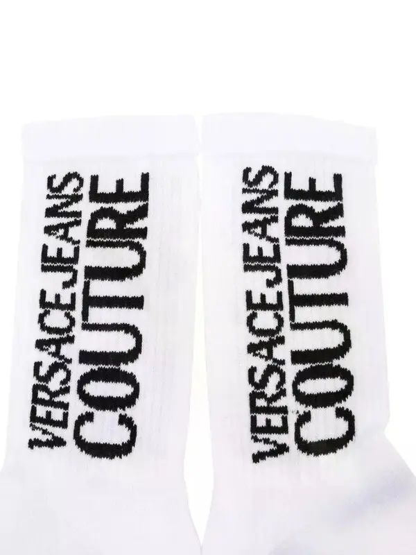 Versace Logo-intarsia Knitted Socks