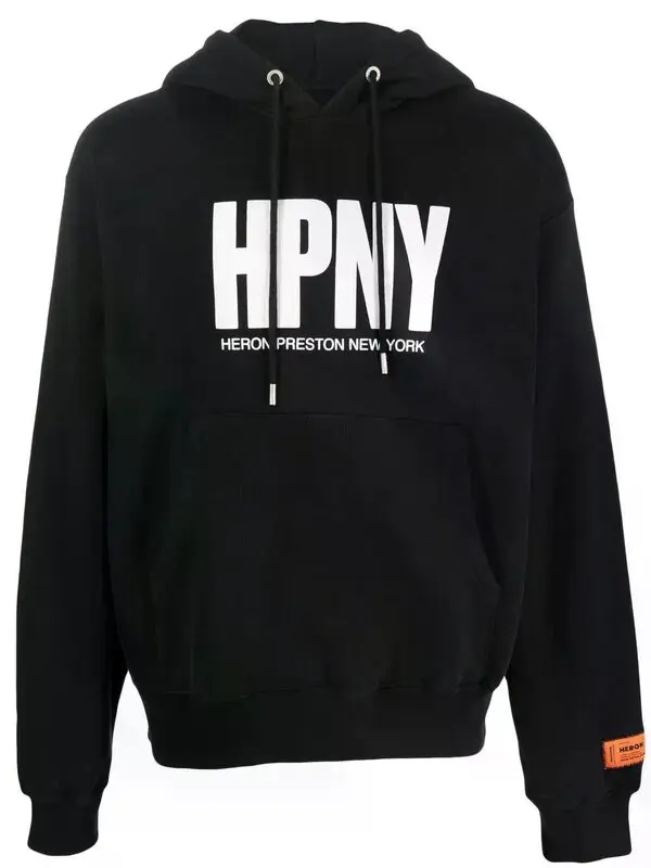 Heron Preston Logo-print Drawstring Hoodie - Black