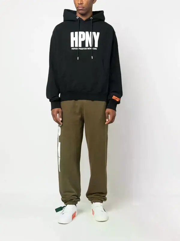 Heron Preston Logo-print Organic Cotton Hoodie - Black