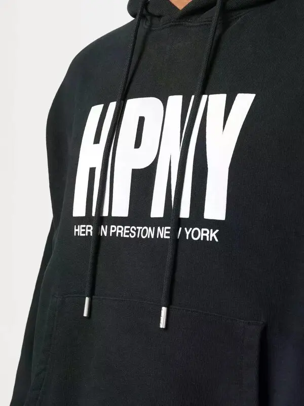 Heron Preston Logo-print Organic Cotton Hoodie - Black