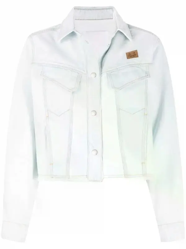 Kenzo K-tiger Cropped Denim Jacket - Blue