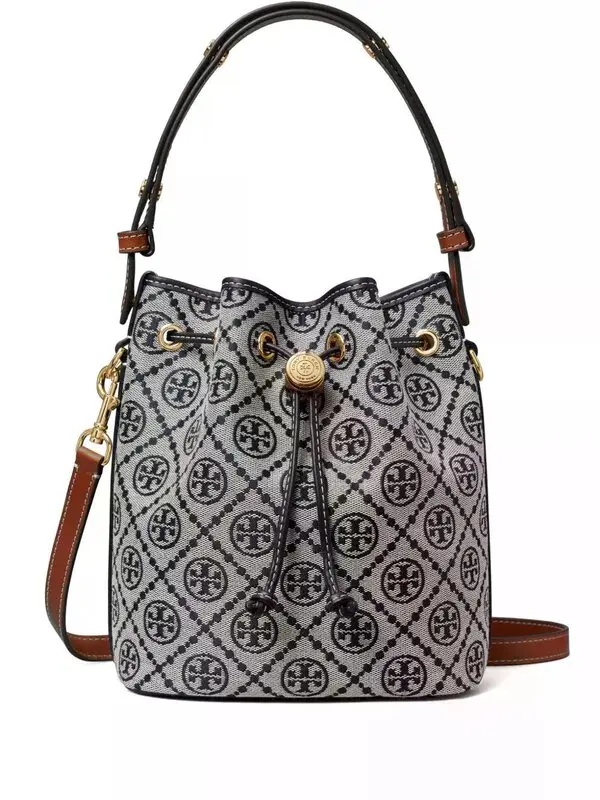Tory Burch T-monogram Bucket Bag - Grey
