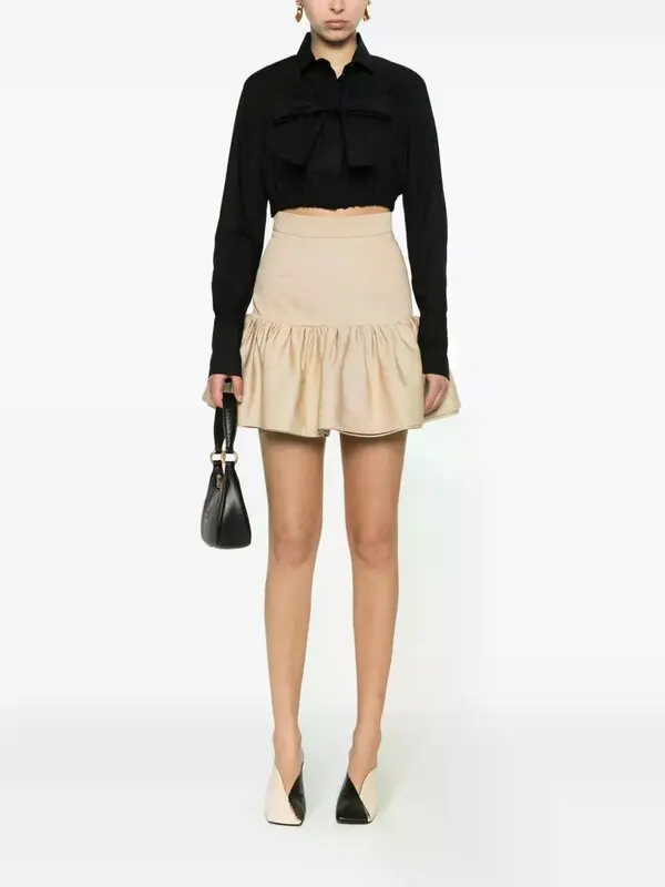 PATOU Ruffled Cotton Miniskirt