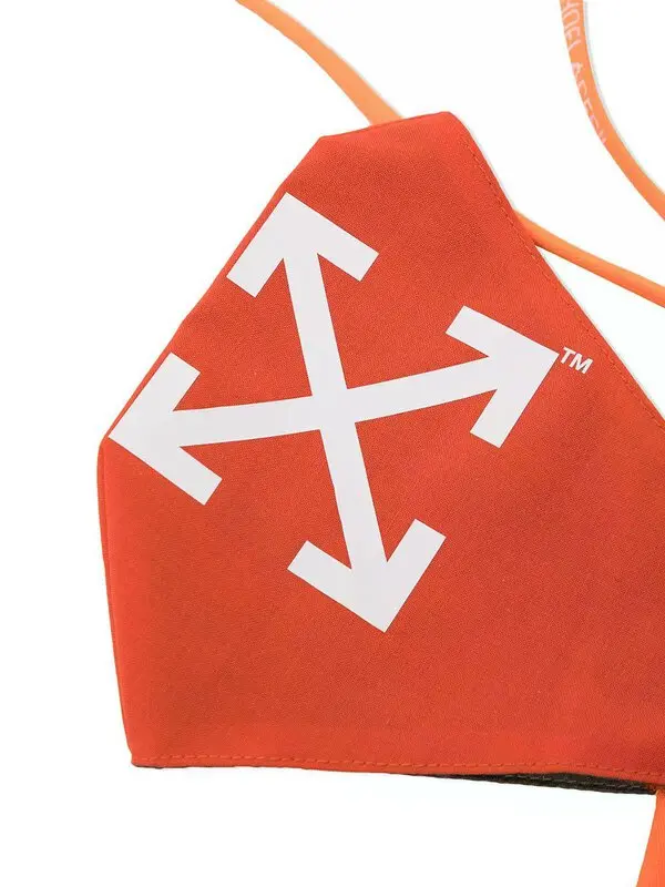 Off-White Arrows-print Face Mask - Orange