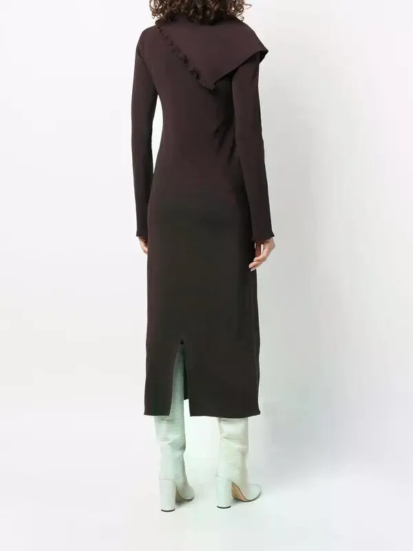 JIL SANDER Asymmetrical Collar Maxi Dress