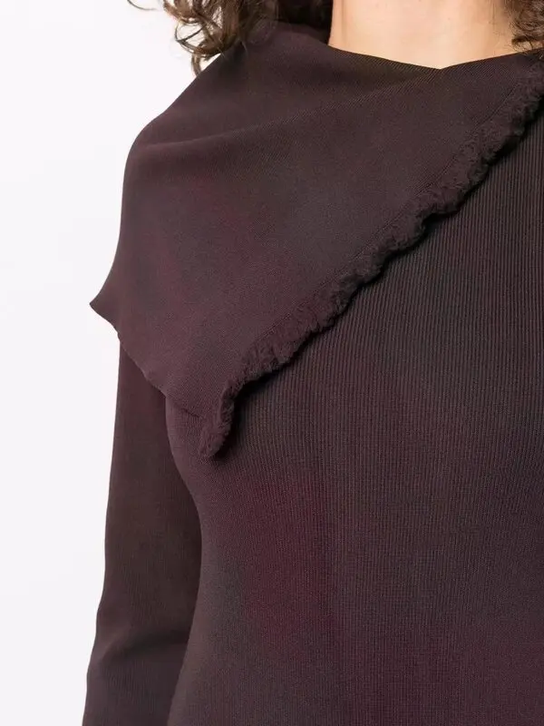 JIL SANDER Asymmetrical Collar Maxi Dress