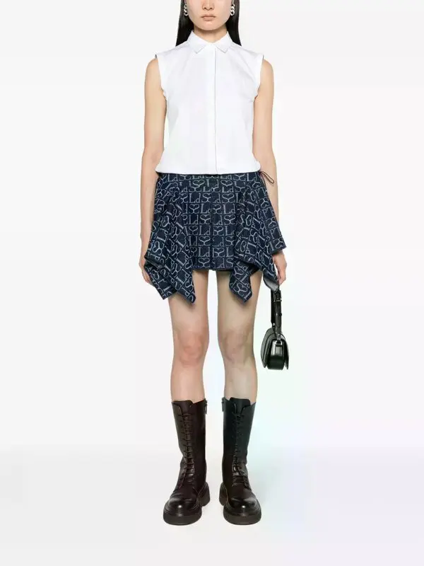 LUDOVIC DE SAINT SERNIN Monogram Asymmetric Miniskirt