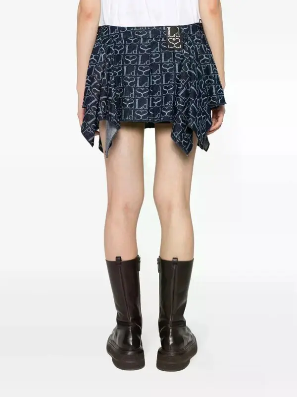 LUDOVIC DE SAINT SERNIN Monogram Asymmetric Miniskirt