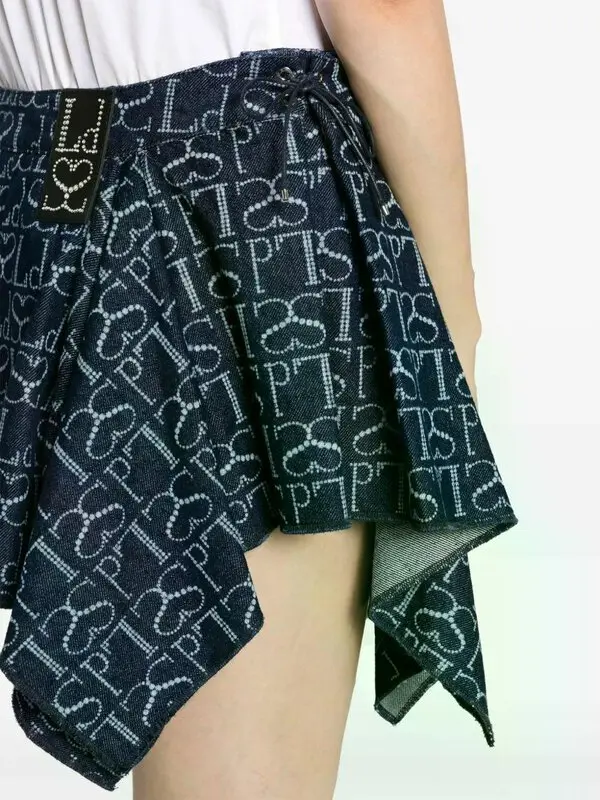 LUDOVIC DE SAINT SERNIN Monogram Asymmetric Miniskirt
