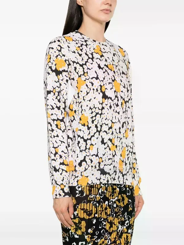 LANVIN Floral Print Cotton Sweatshirt