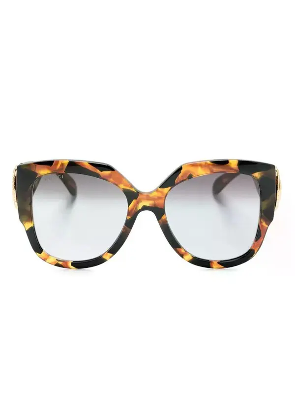 Gucci Tortoiseshell-effect Oversize-frame Sunglasses - Brown