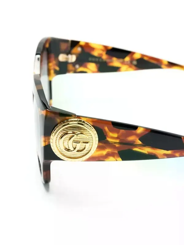 Gucci Oversize Frame Sunglasses With Tortoiseshell Effect