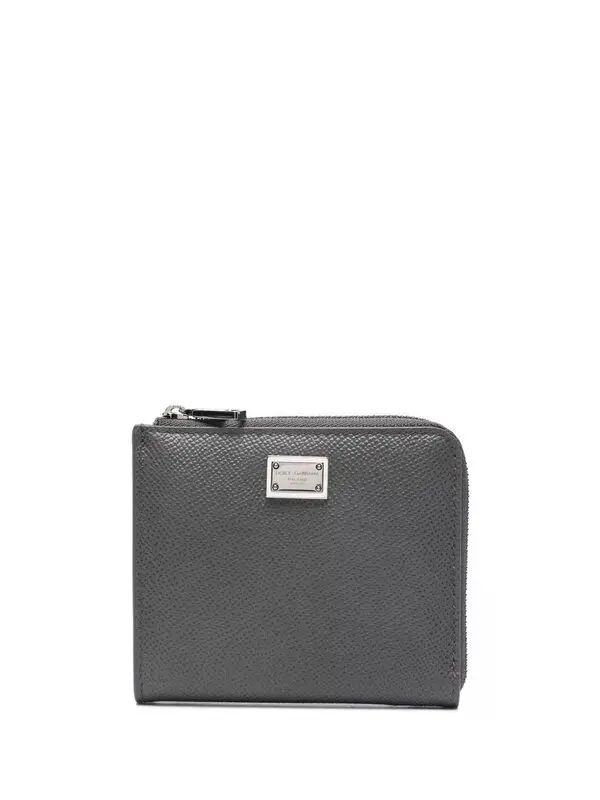 Dolce & Gabbana Logo-plaque Grained Card Holder - Grey