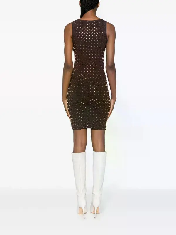 Michael Kors Embellished Sleeveless Mini Dress - Brown