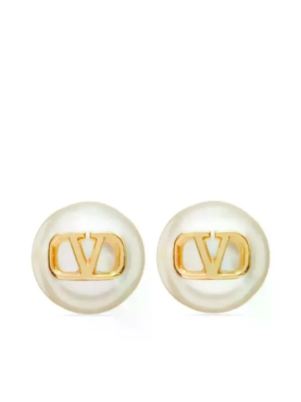 Valentino Garavani Vlogo Signature Pearl Earrings - Neutrals