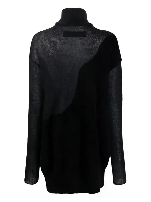 Isabel Benenato Roll Neck Knit Top - Black