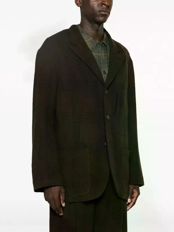 ZIGGY CHEN Peak-lapels Check-pattern Blazer