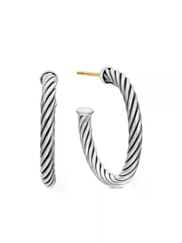 David Yurman Sterling Cable Hoop Earrings