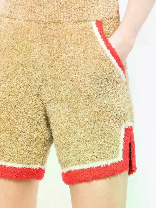 Undercover Side Stripe Towelling Shorts - Brown