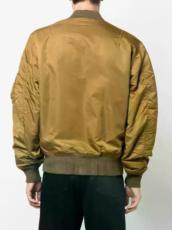 DIESEL® Logo Patch Zip-front Bomber Jacket