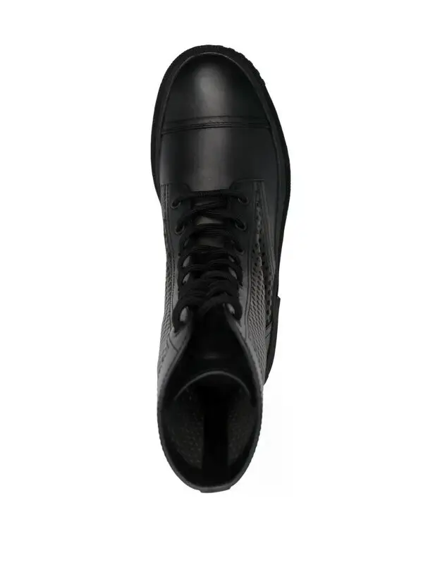 Moncler Carinne Perforated Lace-up Ankle Boots - Black