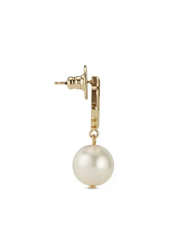 JIMMY CHOO Tone Faux Pearl Drop Earrings - Gold