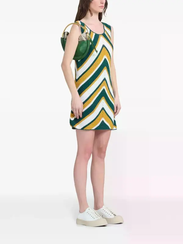 Marni Striped Knitted Cotton Mini Dress