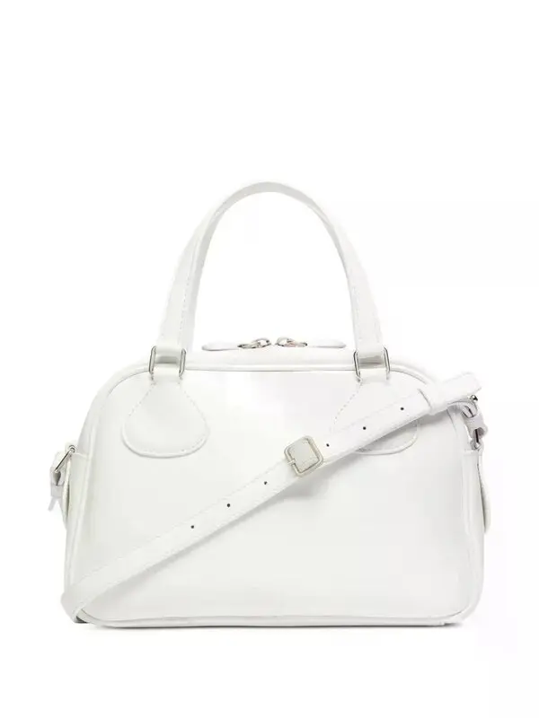 COURREGES Re-edition Leather Bowling Bag - White